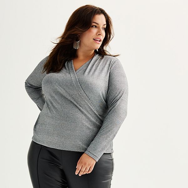 Plus Size Nine West Wrap Top