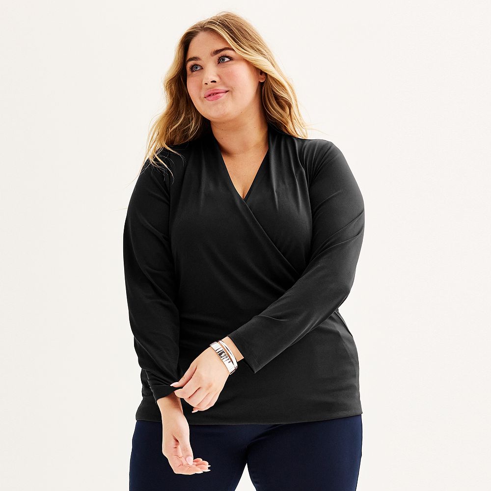 Plus Size Nine West Wrap Top