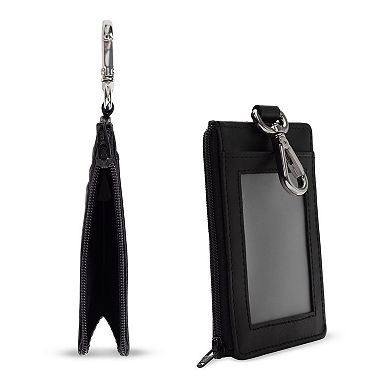 Men's Exact Fit Hanging Card Case RFID-Blocking Wallet with Lanyard