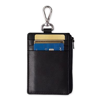 Men's Exact Fit Hanging Card Case RFID-Blocking Wallet with Lanyard