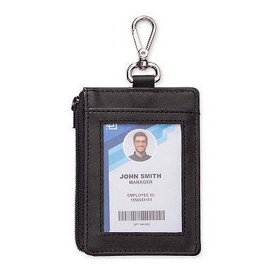 Men's Exact Fit Hanging Card Case RFID-Blocking Wallet with Lanyard