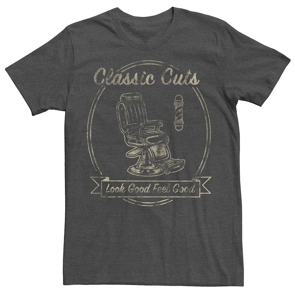 Men's Classic Cuts Look Feel Good Barbershop Distressed Graphic Tee