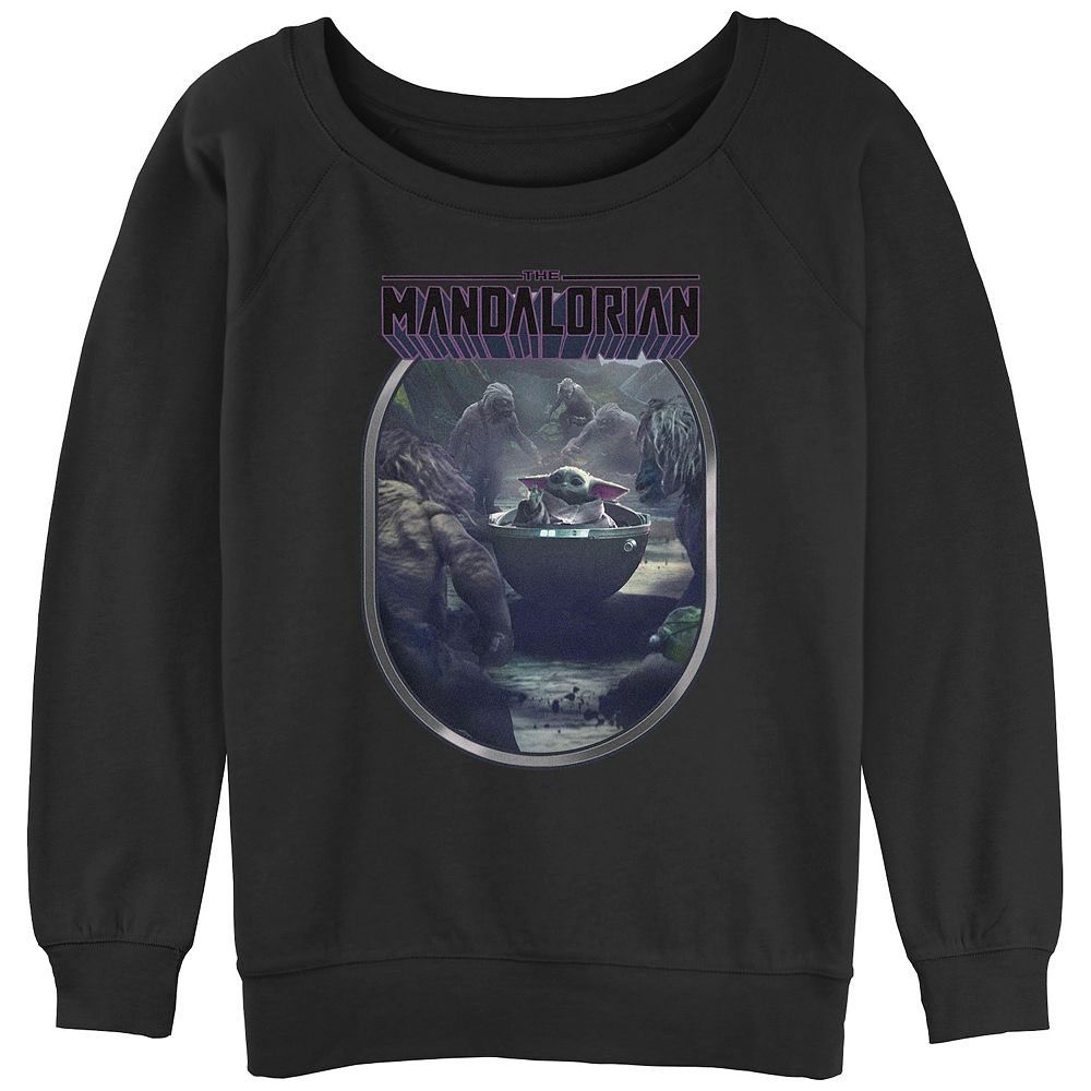 Juniors' The Mandalorian Grogu In Flying Pod Graphic Fleece