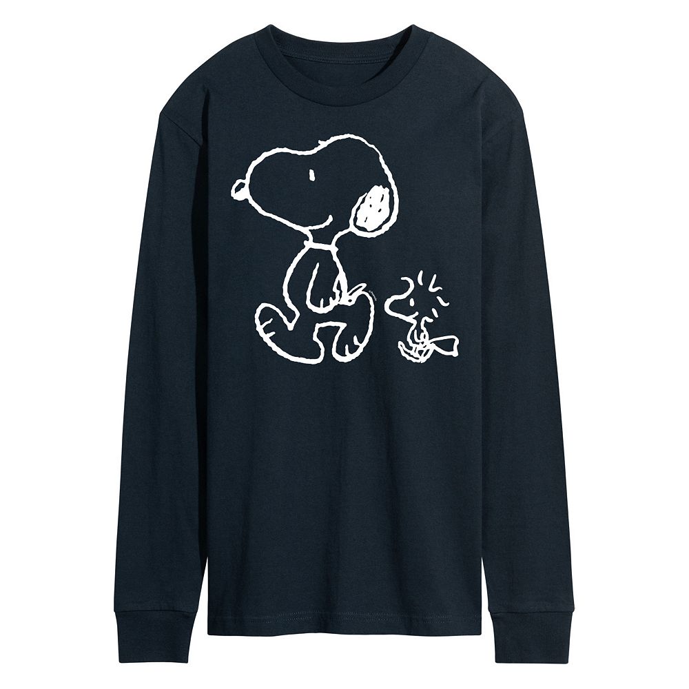 Men's Peanuts Snoopy Woodstock Walk Long Sleeve Tee