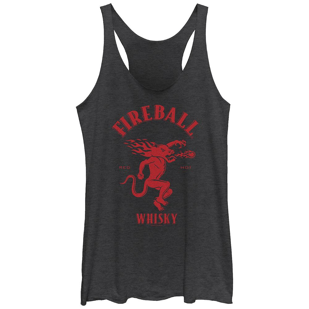 Juniors' Fireball Whisky Red Hot Logo Tri-Blend Racerback Graphic Tank Top