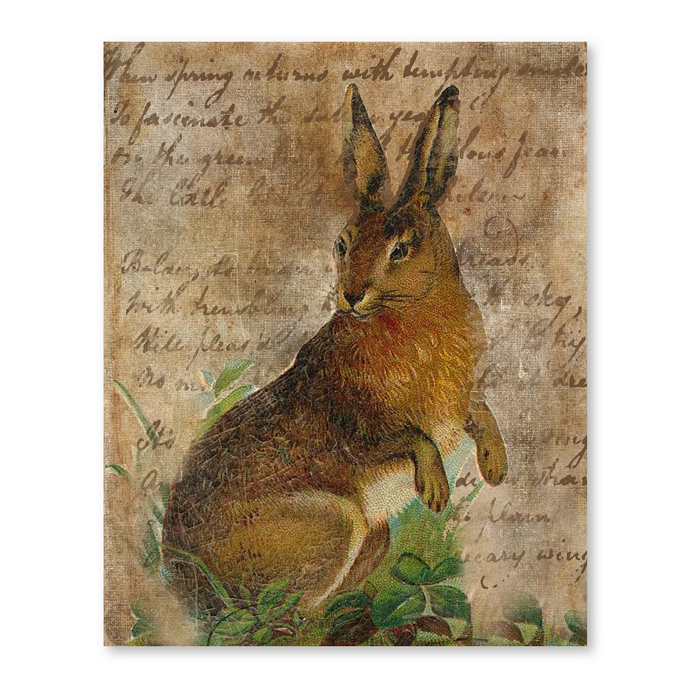 COURTSIDE MARKET Vintage Rabbit IV Canvas Wall Art