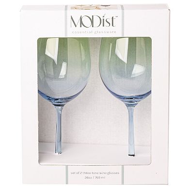Home Essentials Modist Triple Tone 2-Piece Wine Glass Set