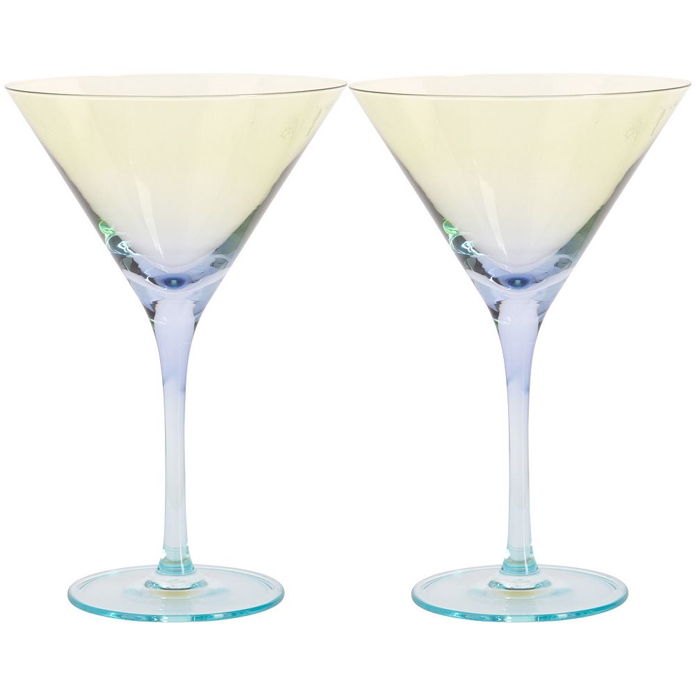 Home Essentials Modist Triple Tone 2-Piece Coupe Glass Set