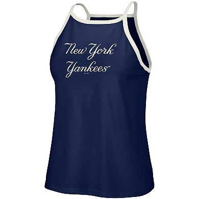 Women's Lusso Navy New York Yankees Nadine Halter Tank Top