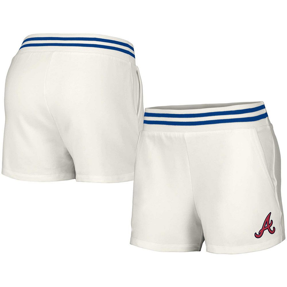 Women's Lusso White Atlanta Braves Maeg Tri-Blend Pocket Shorts