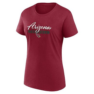 Women's Fanatics Branded Cardinal/Black Arizona Cardinals Fan T-Shirt ...