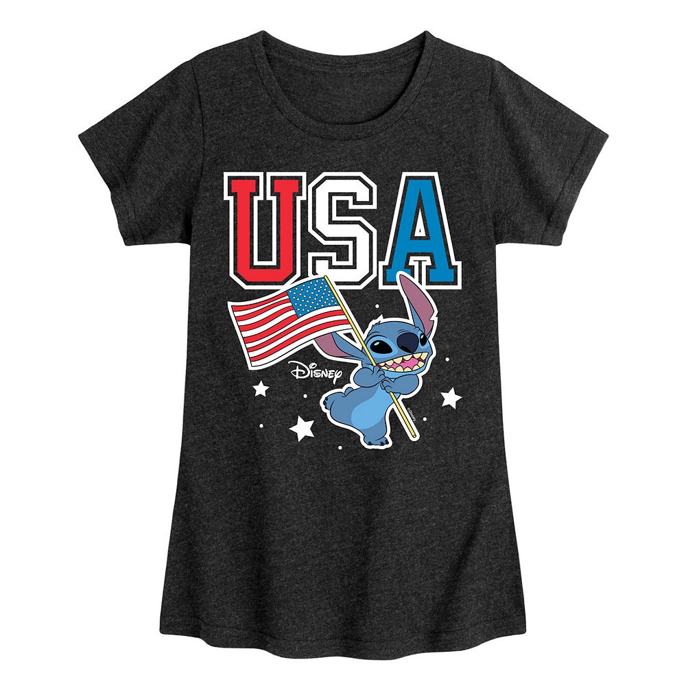 Disney's Girl Short Sleeve Lilo & Stitch USA Stitch Tee