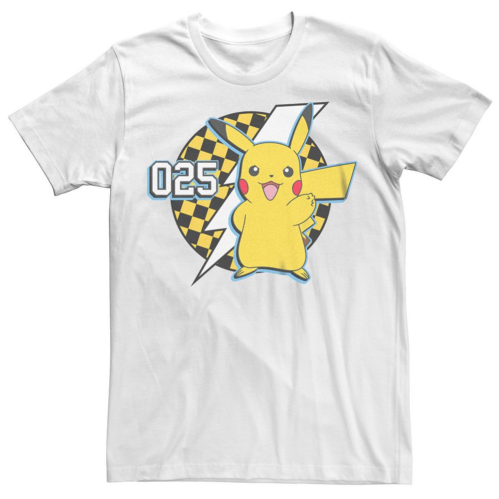 Men's Pokémon Pikachu 025 Checkered Badge Tee