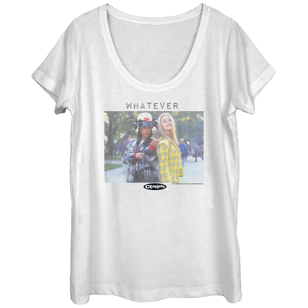 Juniors' Plus Clueless Dionne & Cher Whatever Portrait Scoop Neck Graphic Tee