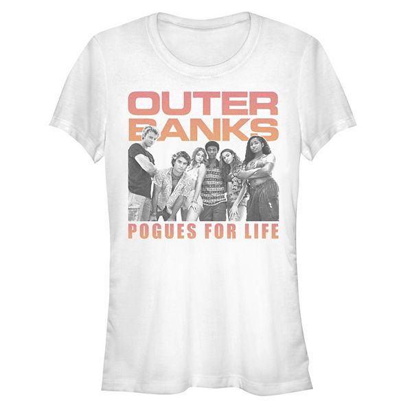 Juniors' Outer Banks Pogues for Life Group Shot Fitted Graphic Tee