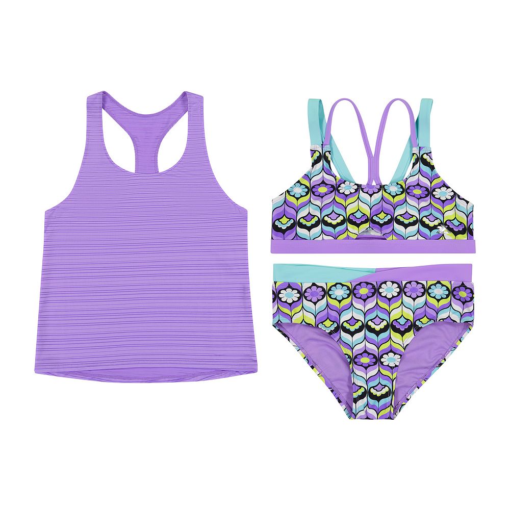 Girls 4-16 ZeroXposur Peek-A-Boo Bikini Swimsuit with Cover Up Tank Top