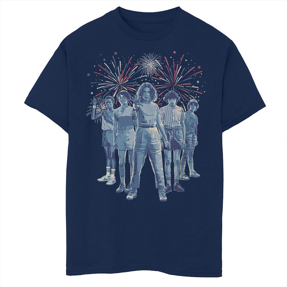 Boys 6-20 Stranger Things Kids Fireworks Background Graphic Tee