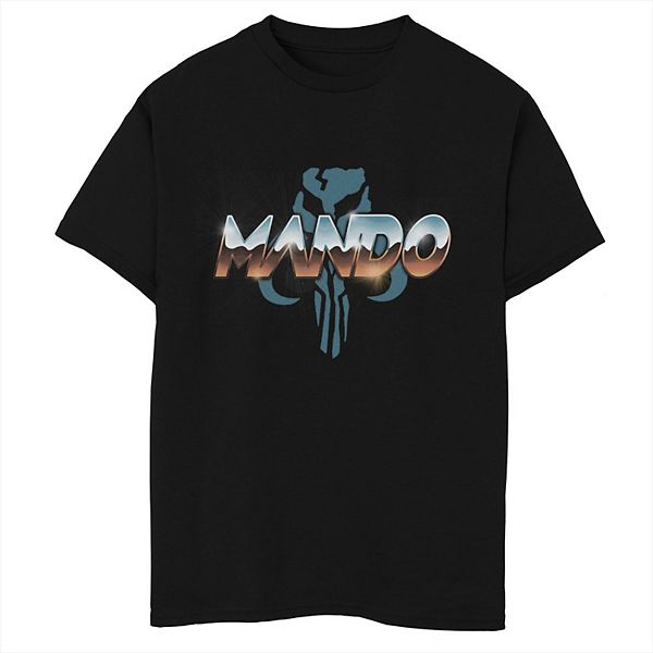 Boys Husky Star Wars The Mandalorian Mando Title Graphic Tee