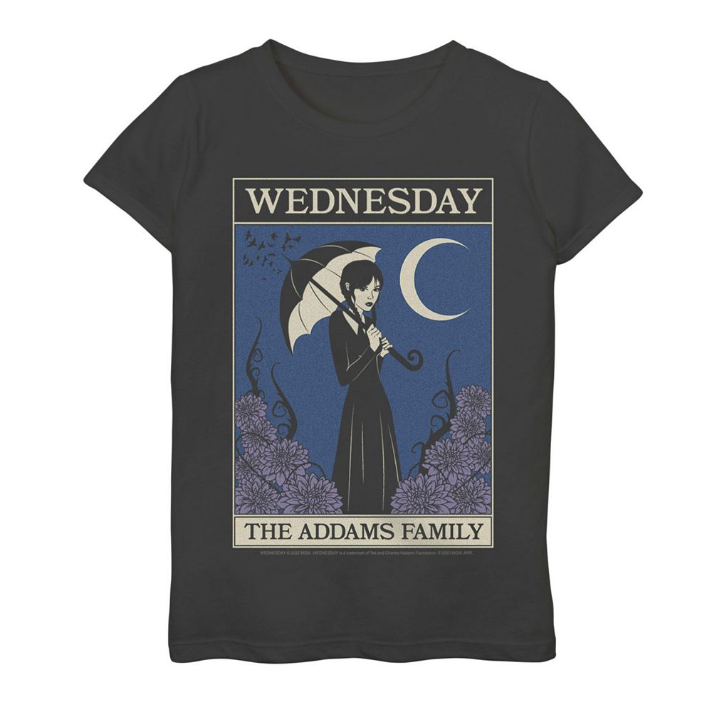 Girls Wednesday The Addams Family Tarot Card Graphic Tee