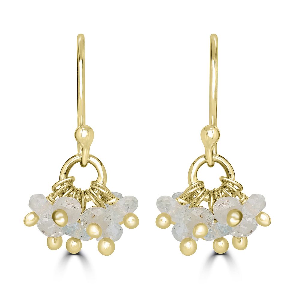 Gemistry 14k Gold Over Sterling Silver Gemstone Bead Cluster Drop Earrings