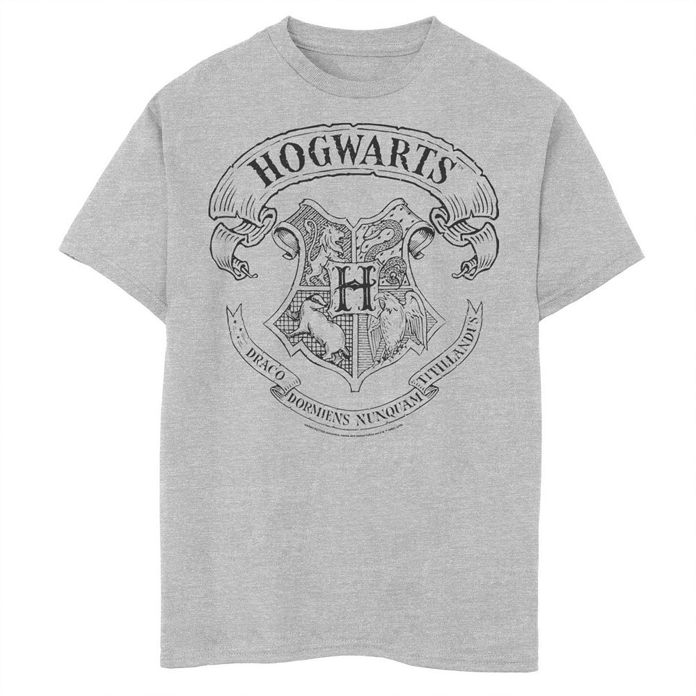 Boys 8-20 Harry Potter Simple Hogwarts Crest Outline Husky Tee