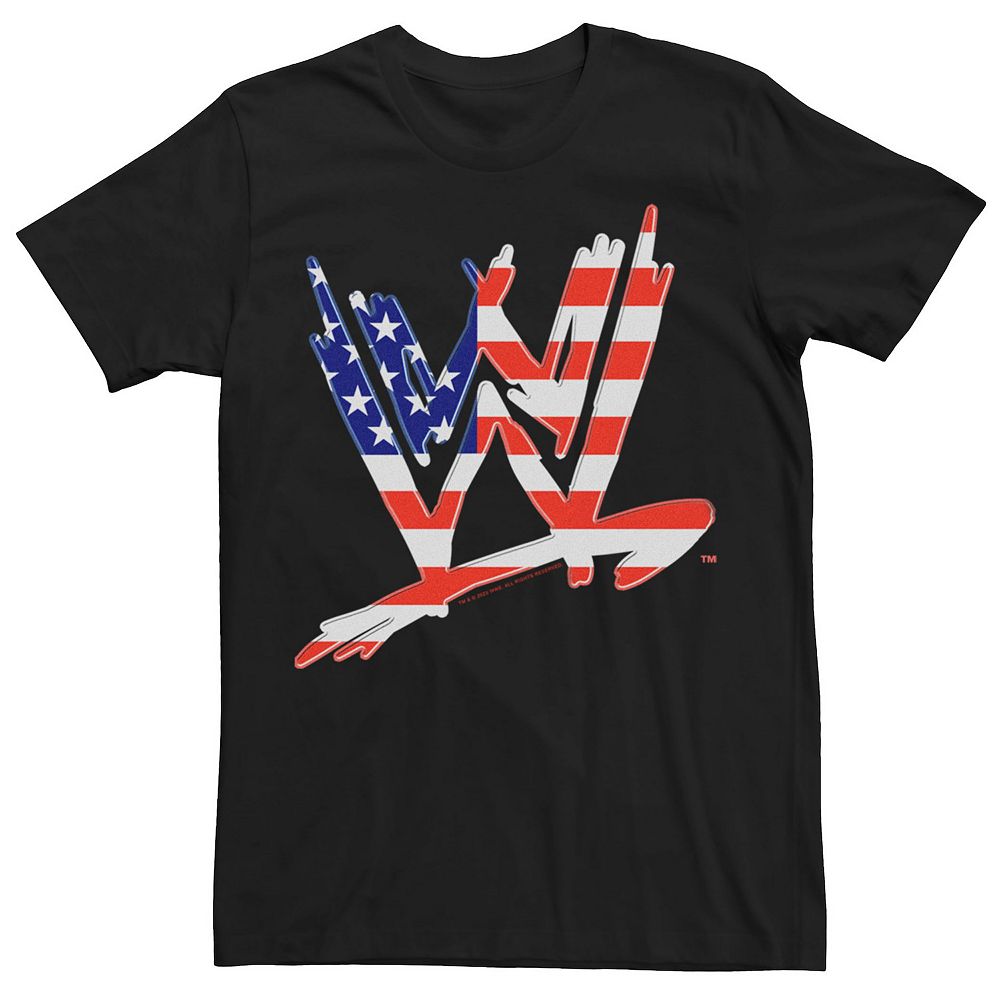 Men's WWE USA Flag Filled Logo Graphic Tee