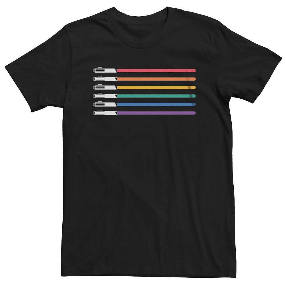 Big & Tall Star Wars Lightsaber Pride Flag Graphic Tee