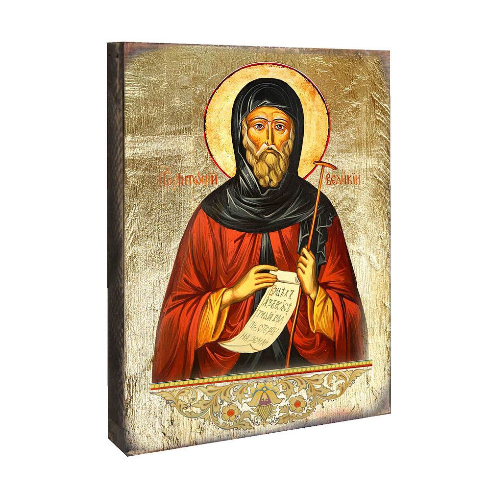 G.Debrekht Saint Antoni Wooden Gold Plated Religious Christian Sacred ...