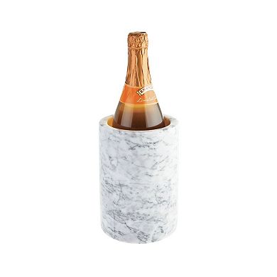 mDesign Marble Wine Bottle Cooler Beverage Chiller - Black Marble