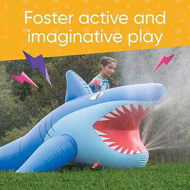HearthSong 8-Foot Giant Inflatable Mister Shark Sprinkler for Kids ...