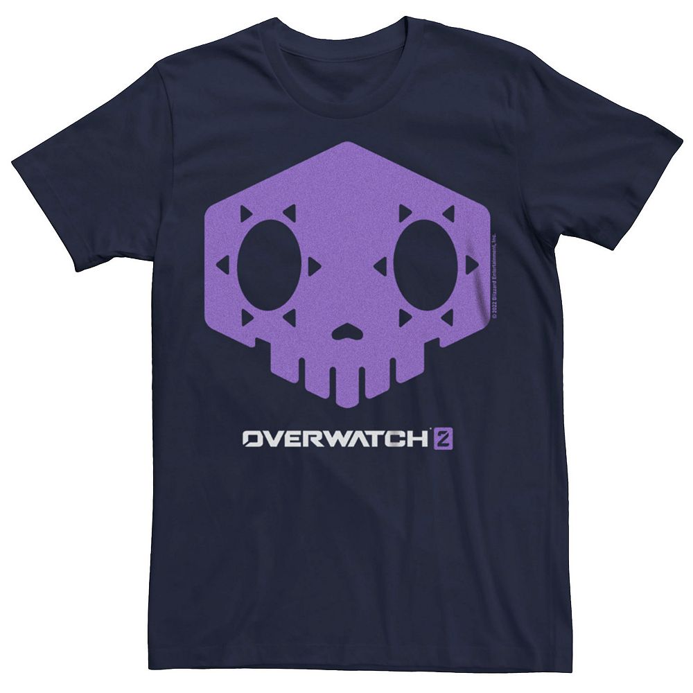 Men's Overwatch 2 Sombra Purple Skull Icon Graphic Tee