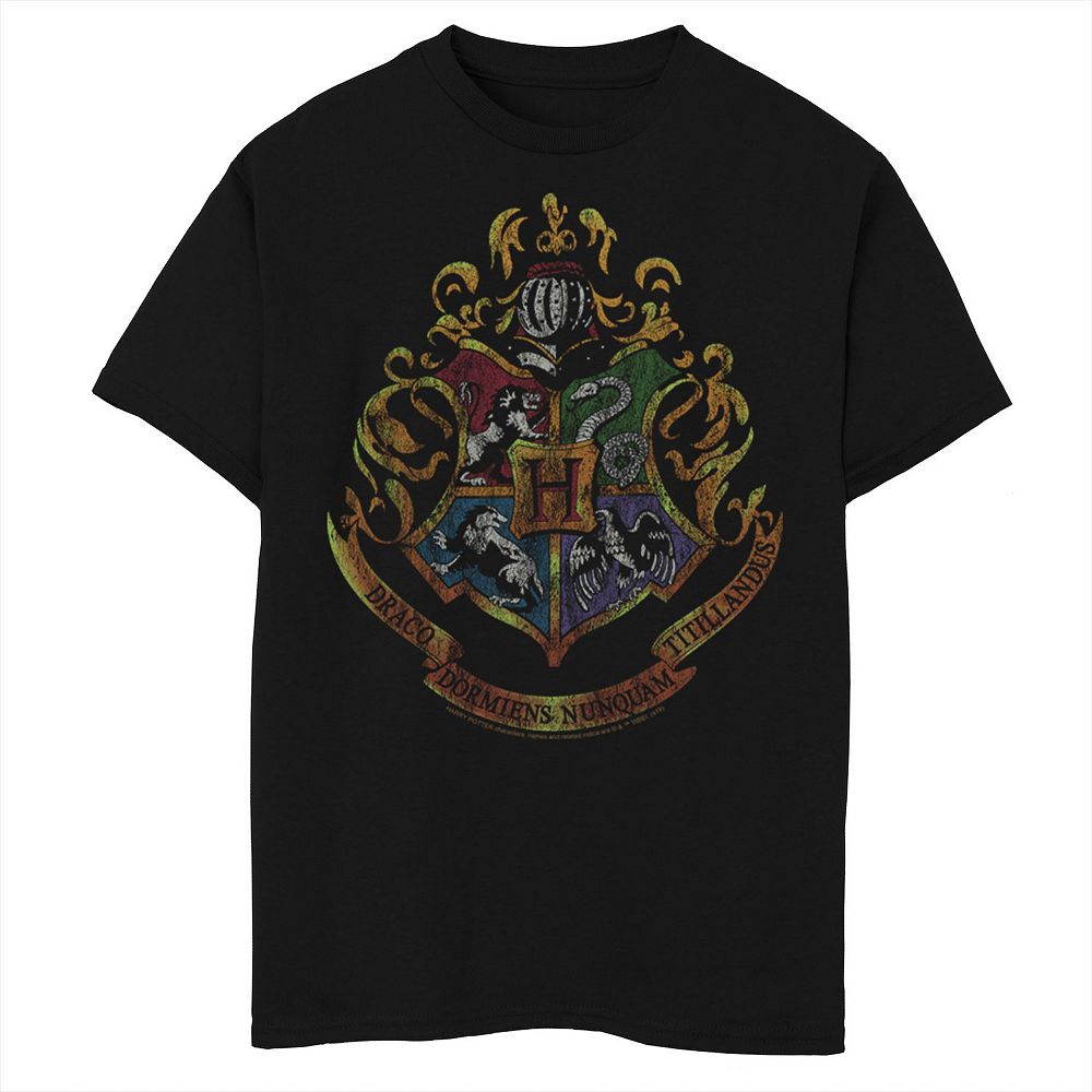 Boys 8-20 Harry Potter Hogwarts Crest Distressed Husky Tee