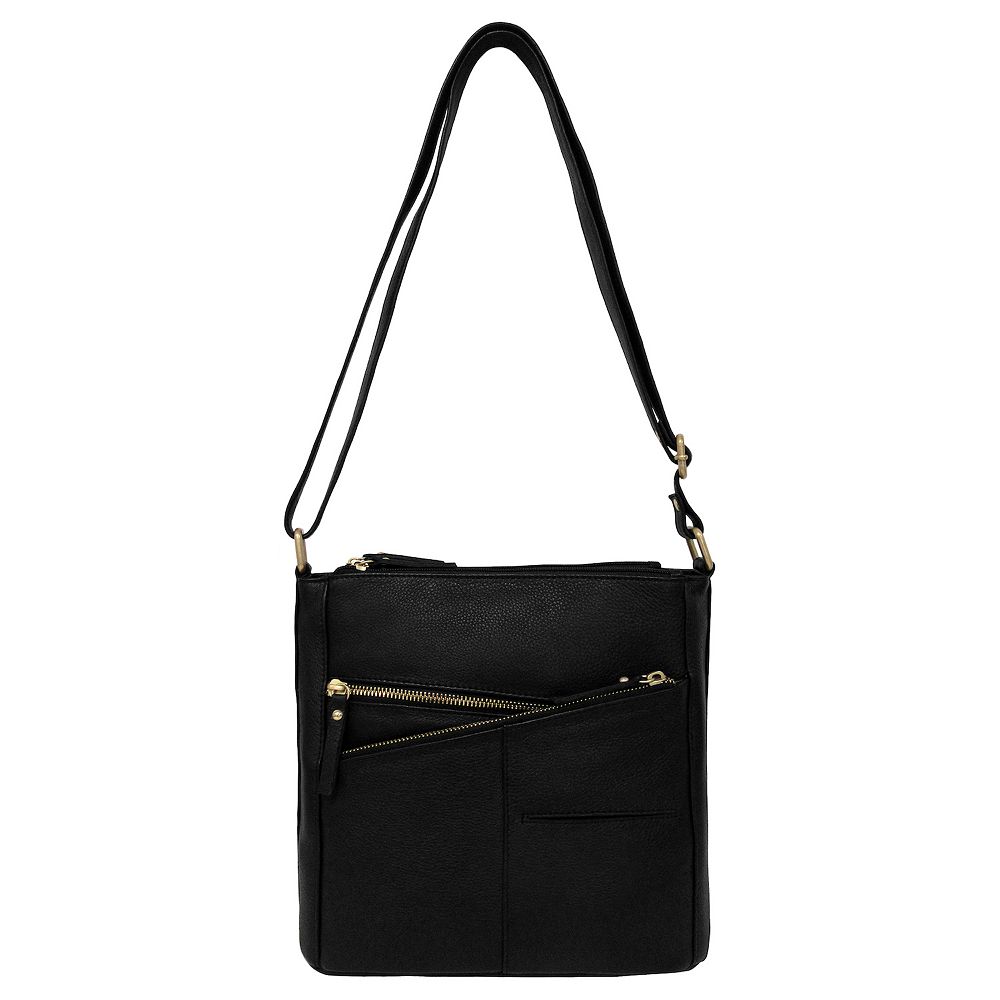 GAL 100 Granada Leather Triple Entry Crossbody Handbag