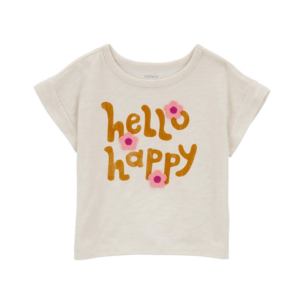 Toddler Girl Carter's Flowery "Hello Happy" Graphic Tee