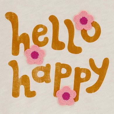 Toddler Girl Carter's Flowery "Hello Happy" Graphic Tee
