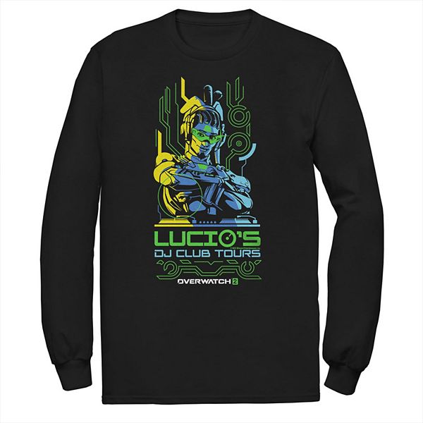 Big & Tall Overwatch 2 Lucio DJ Club Tours Long Sleeve Graphic Tee