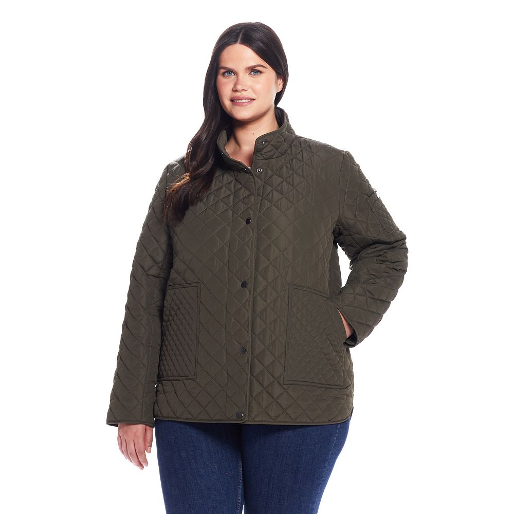 Plus Size Weathercast Mixed Diamond Quilted Modern Barn Jacket