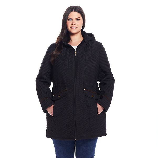 Women's Plus Size Weathercast Quilted Walker with Faux Suede Details