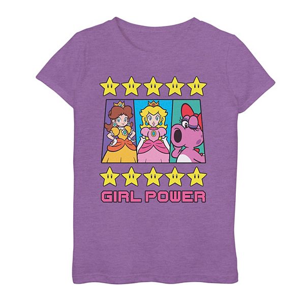Girls 7-16 Nintendo Super Mario Princess Daisy Peach Birdo Girl Power ...