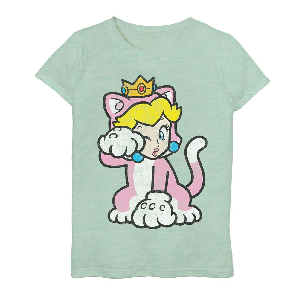 Girls 7-16 Super Mario 3D Bowser's Fury Princess Peach Cat Portrait ...