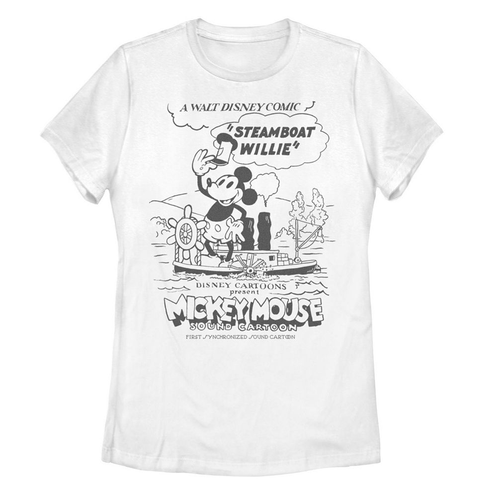 Disney's Mickey Mouse Juniors' Steamboat Willie Cartoon Comic Tee