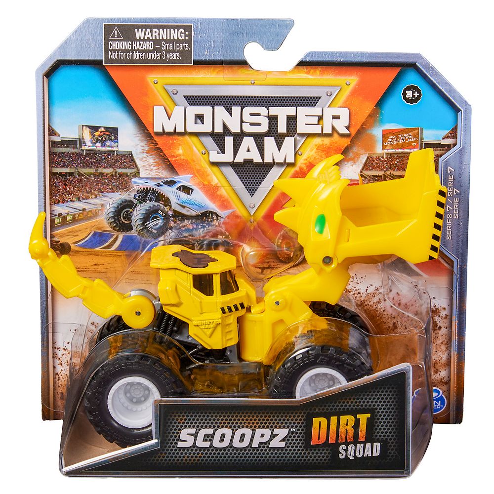 Monster Jam Scoopz Dirt Squad Scooper Monster Truck with Moving Parts