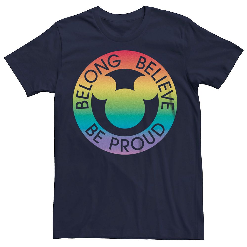 Disney's Mickey Mouse Men's Belong Believe Be Proud Graphic Tee
