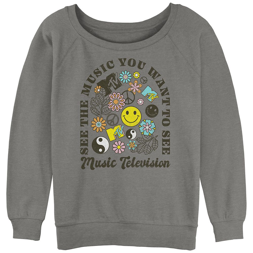 Juniors' MTV Hippie Style Slouchy Graphic Sweatshirt