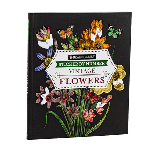 Brain Games Sticker By Number: Vintage Flowers