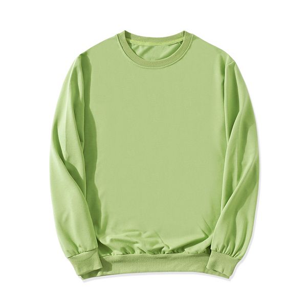 Men's Casual Long Sleeve Solid Color Basic Round Neck Pullover Sweatshirt