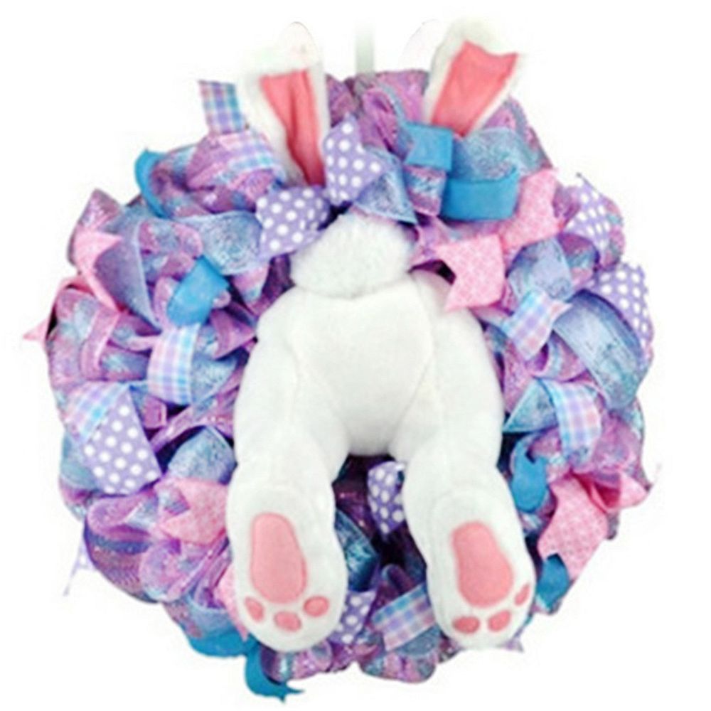 Colorful Easter Rabbit Wreath Garlands, 40 CM Front Door or Wall ...