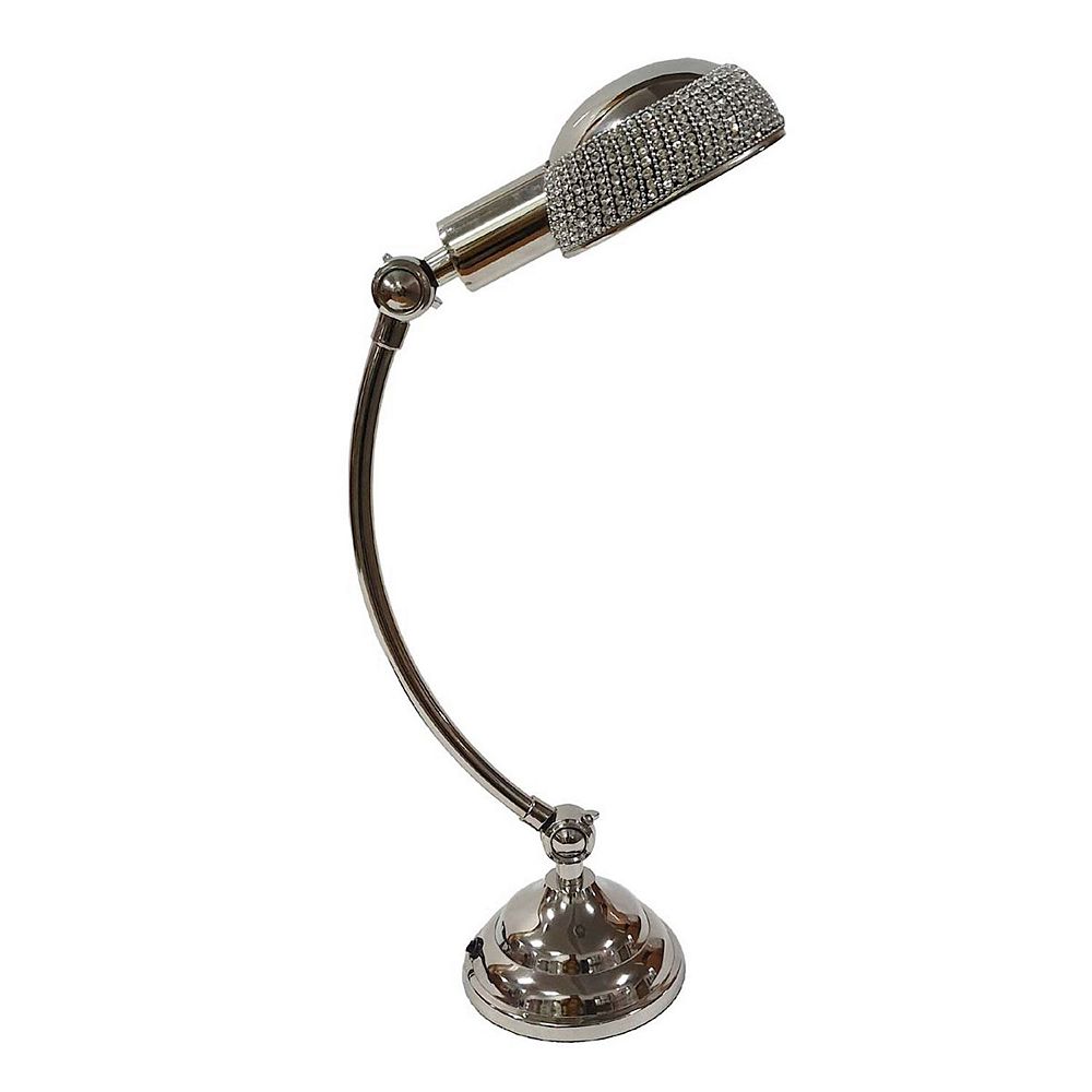 22" Contemporary Nickel Finish Table Lamp with Accented Shade