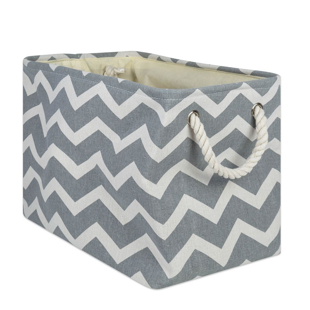 16" Chevron Rectangular Medium Bin with Rope Handle
