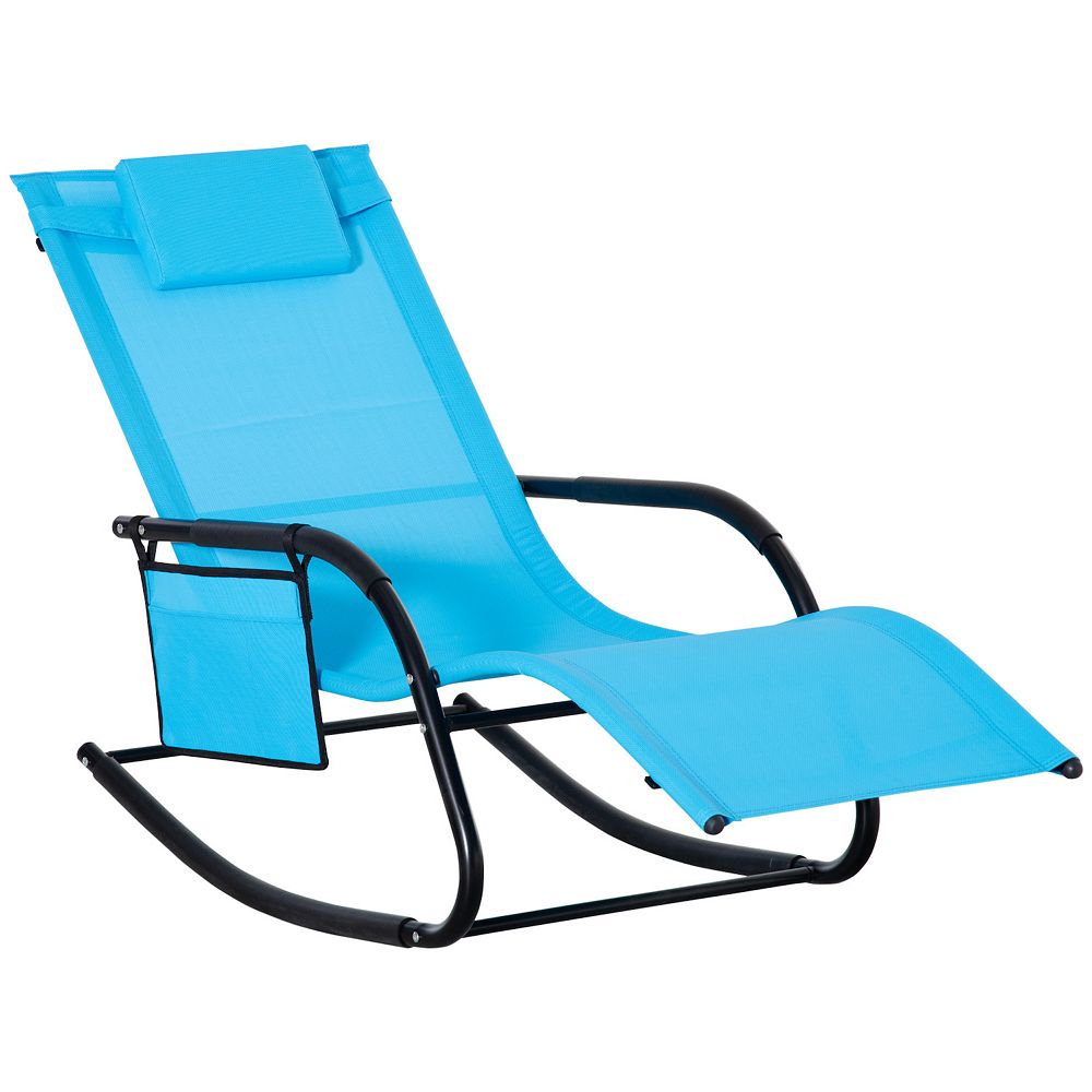 Outsunny Outdoor Rocking Chair, Chaise Lounge Pool Chair for Sun ...